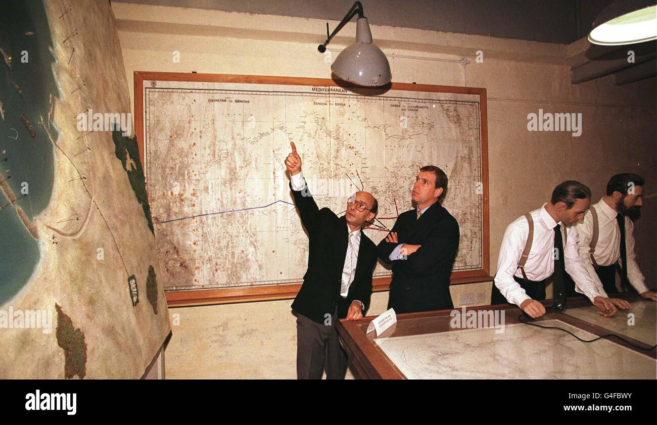 The Duke of York looks at part of the operations rooms, of the Lascaris ...