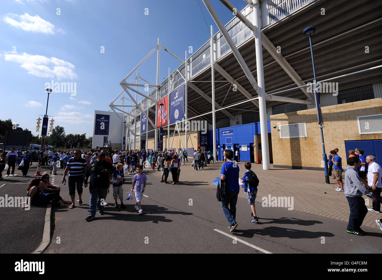 General view as fans arrive at the King Power Stadium Stock Photo - Alamy