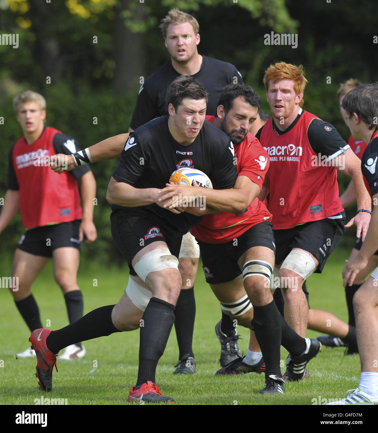 Action during the training session at fettes college hi-res stock ...
