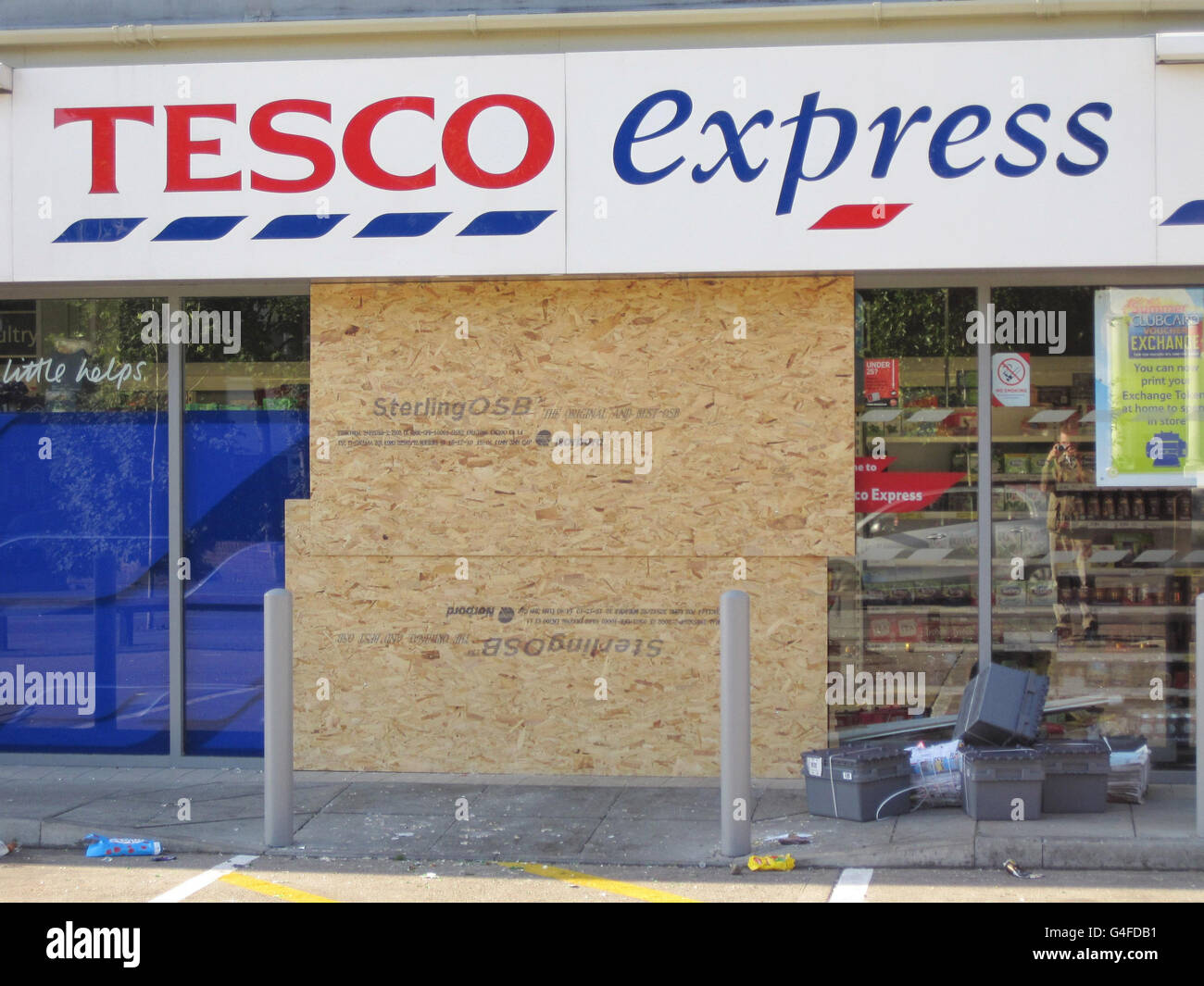 Disturbances across the UK. Damage to a Tesco Express on East Dulwich ...
