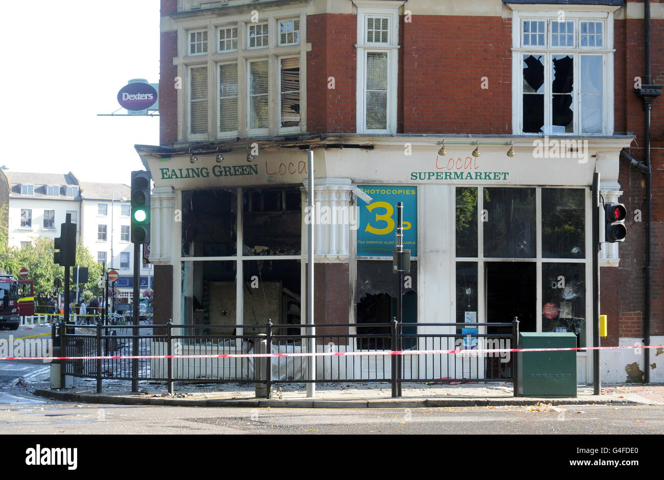 Ealing Green local supermarket is seen following a fire in Ealing ...