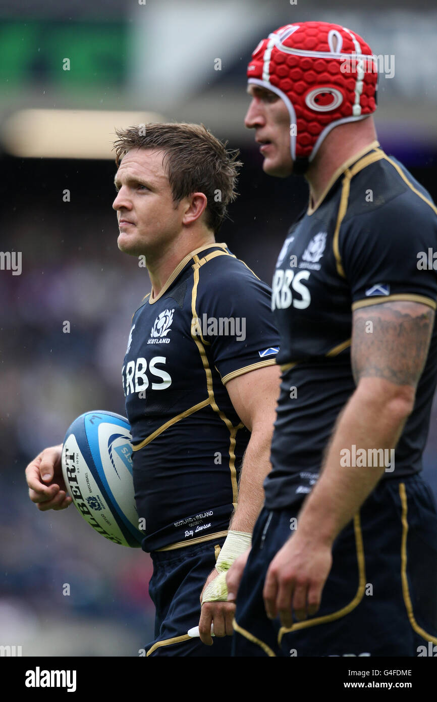 Scotlands rory lawson left and alasdair strokosch hi-res stock ...