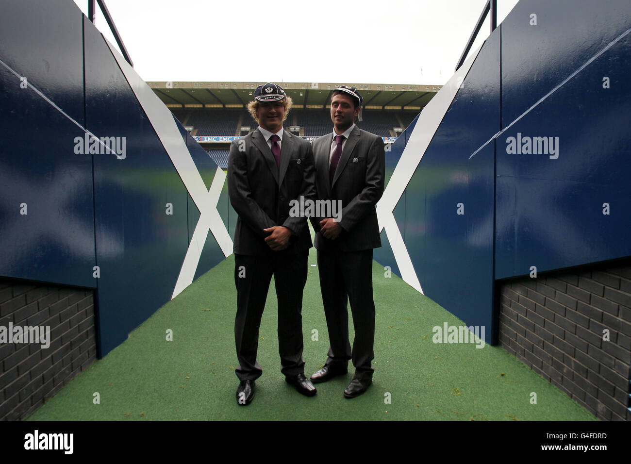Scotland's David Denton (left) and Jack Cuthbert (right) with their ...