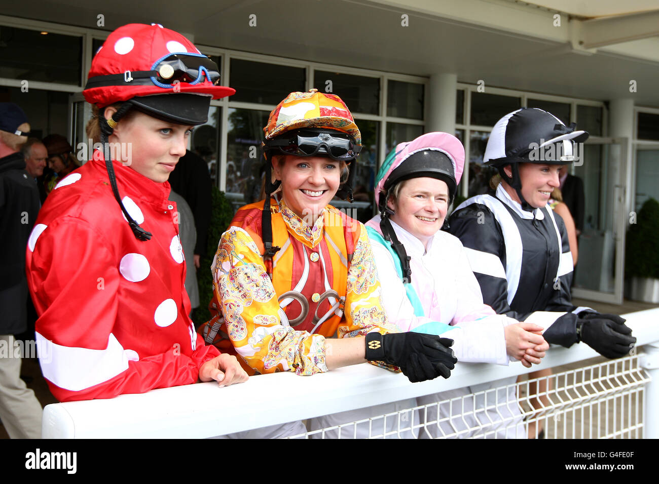 Tatler editor Kate Reardon (second left) with Model Edie Campbell (l ...