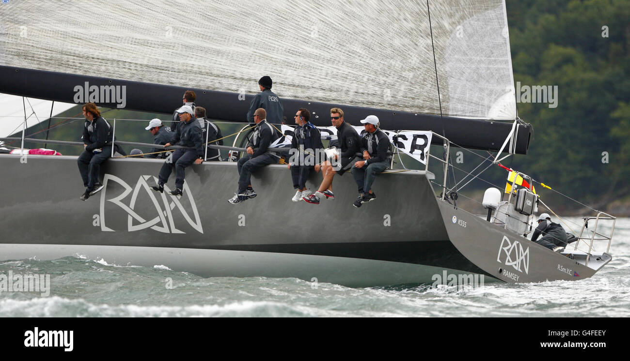 Ran leads in the IRC Big Boats category as they get underway from the ...