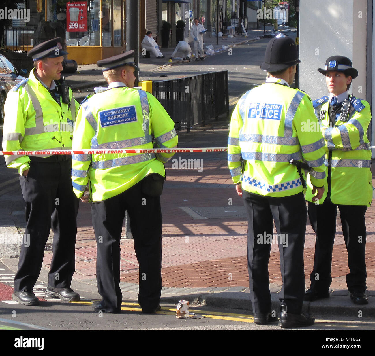 Police on Spring Bridge Road in Ealing where a man suffered life ...