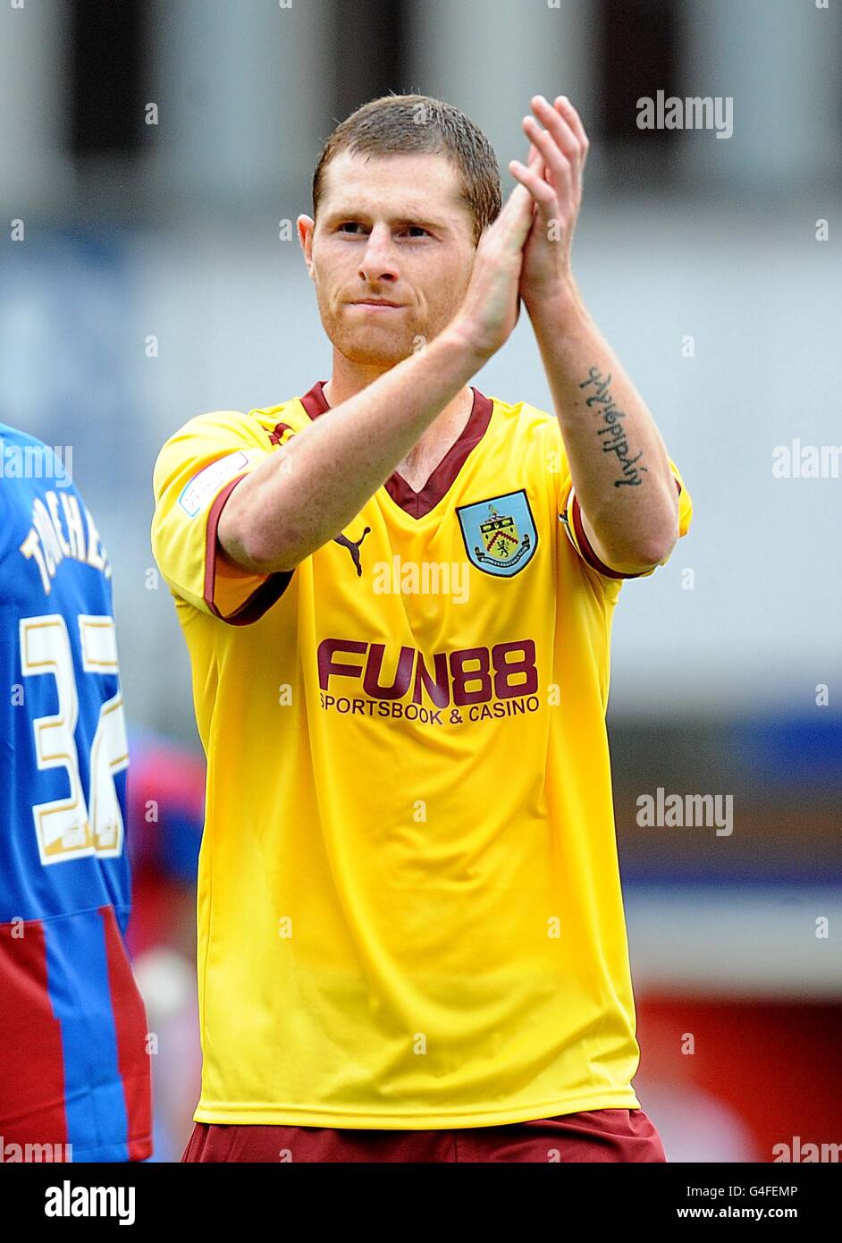 Burnleys chris mccann applauds the fans after the game hi-res stock ...