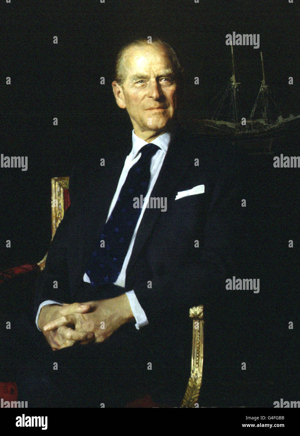 A portrait of HRH The Duke of Edinburgh by Chinese artist Chen Yan Ning ...