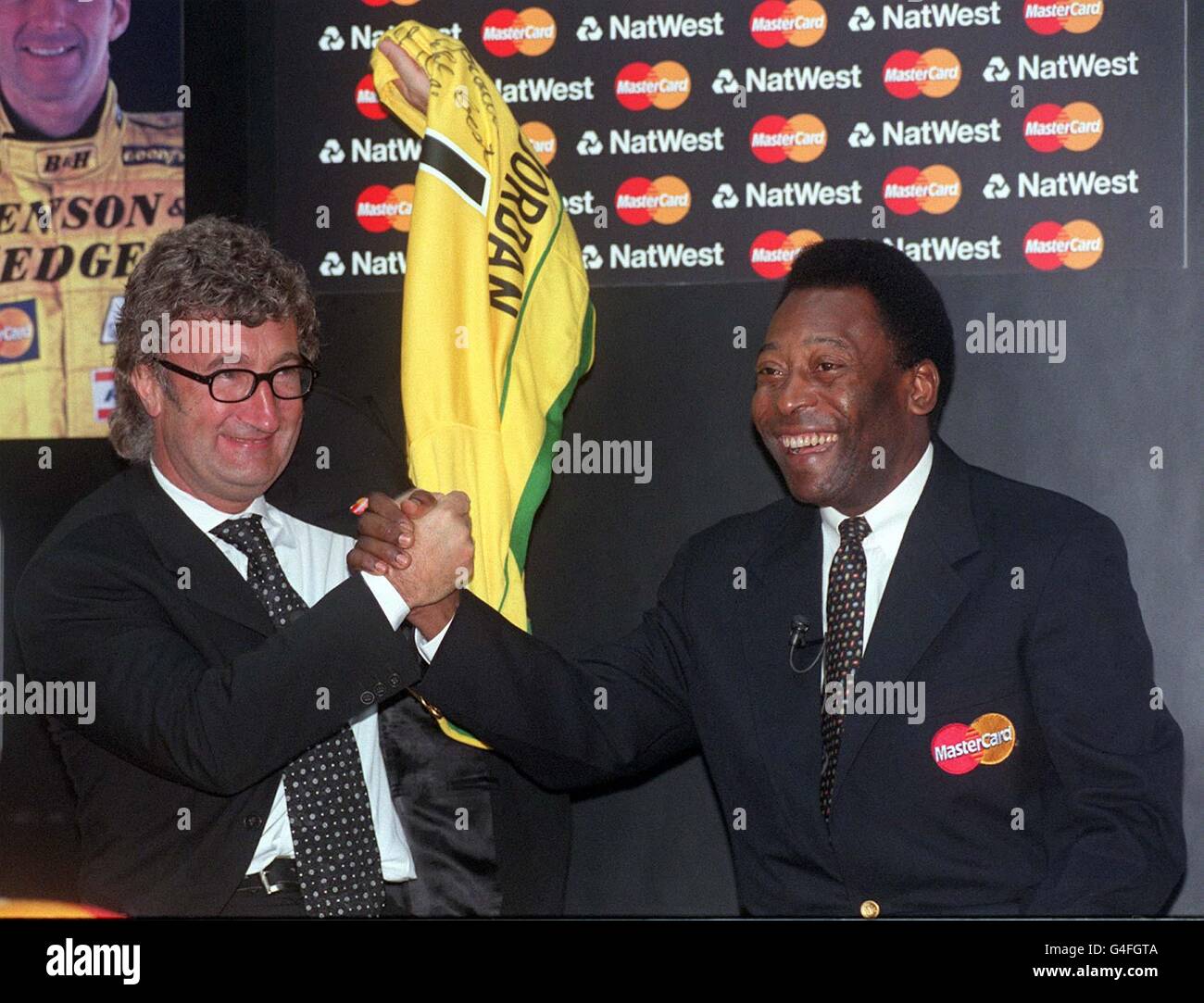 Formula team owner eddie jordan brazilian soccer legend pele hi-res ...