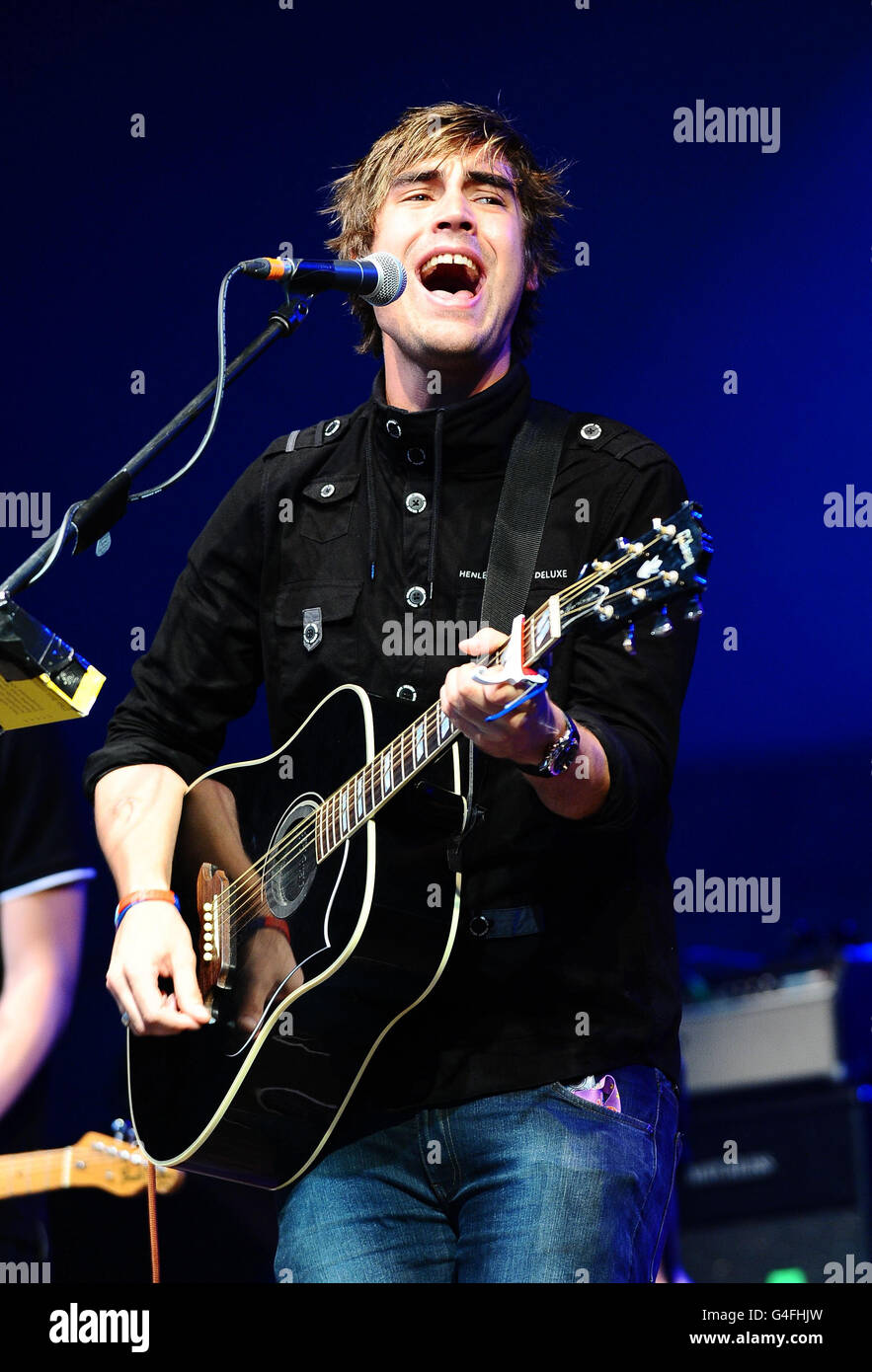 Charlie Simpson performs on the Arena Stage at the V Festival in ...