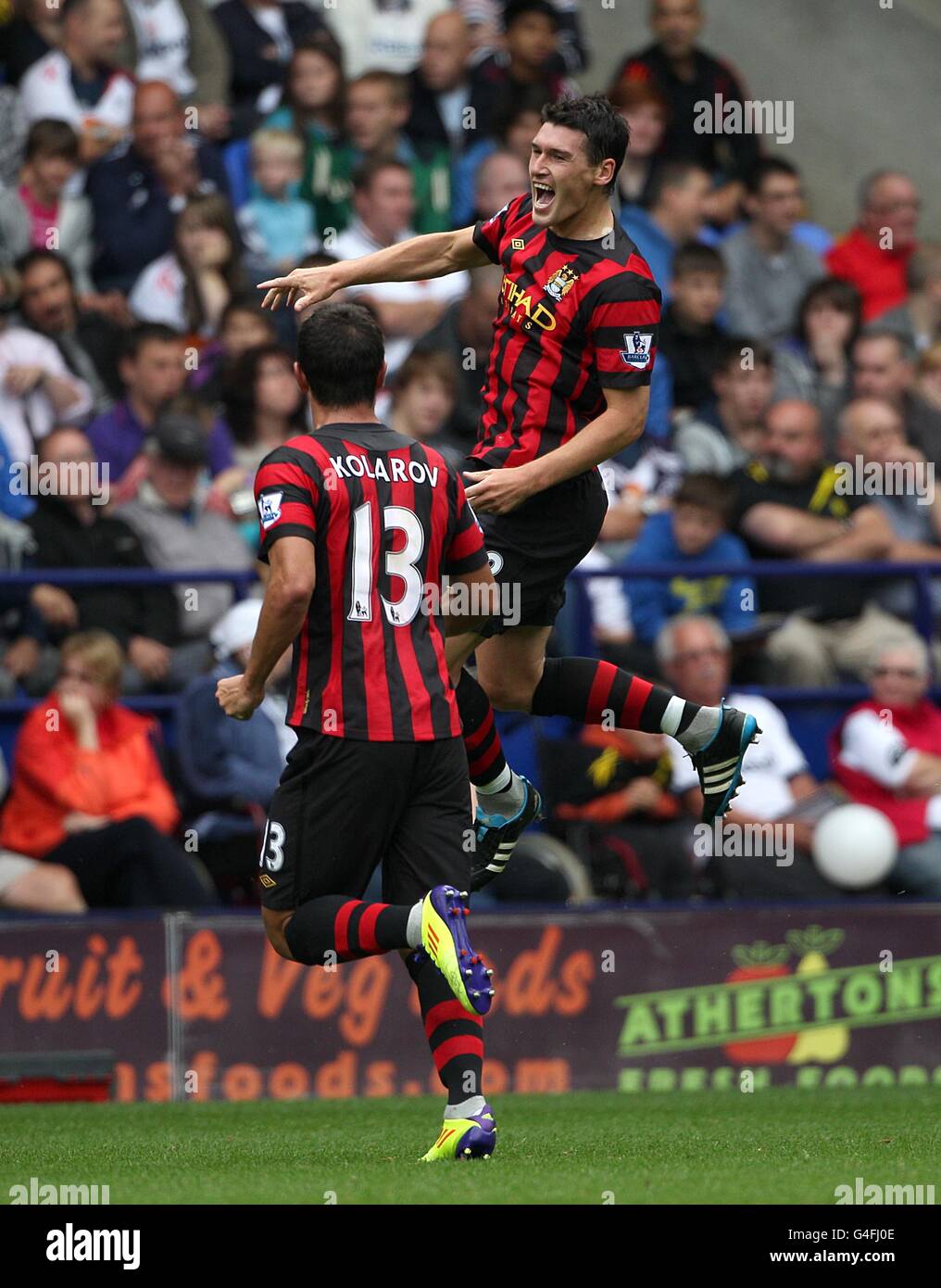 Gareth barry celebrates scoring second hi-res stock photography and ...