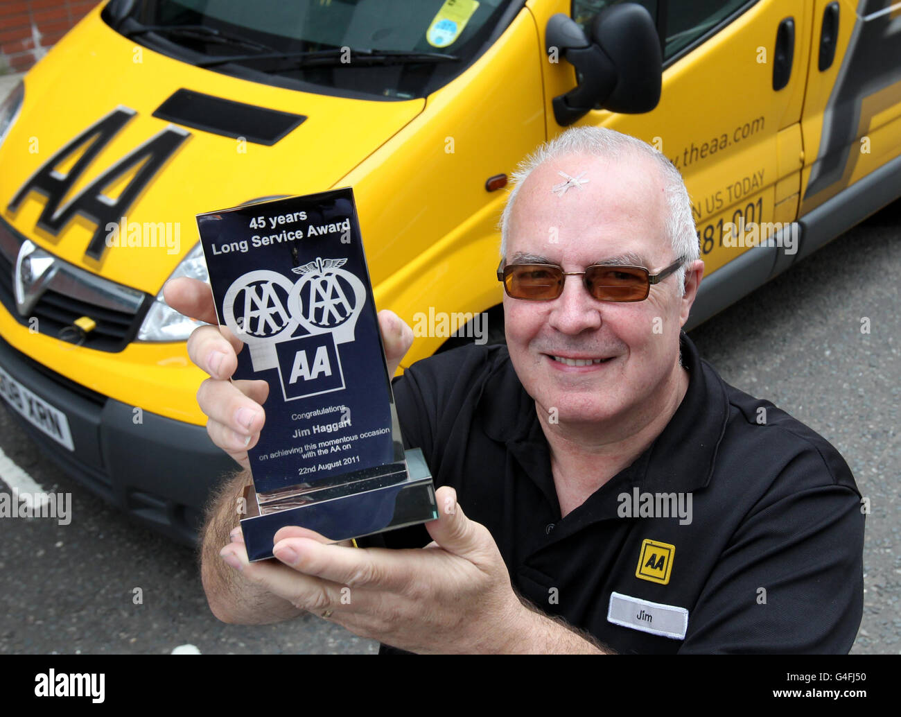 EMABRGOED TO 0001 MONDAY AUGUST 22. AA patrolman Jim Haggart, 60, who ...