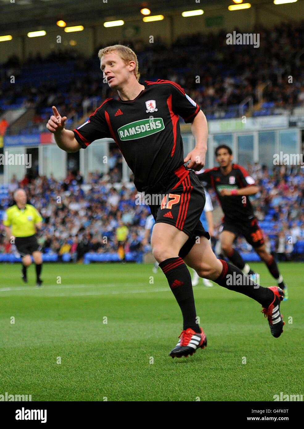 Middlesbrough's Barry Robson celebrates scoring the opening goal of the ...