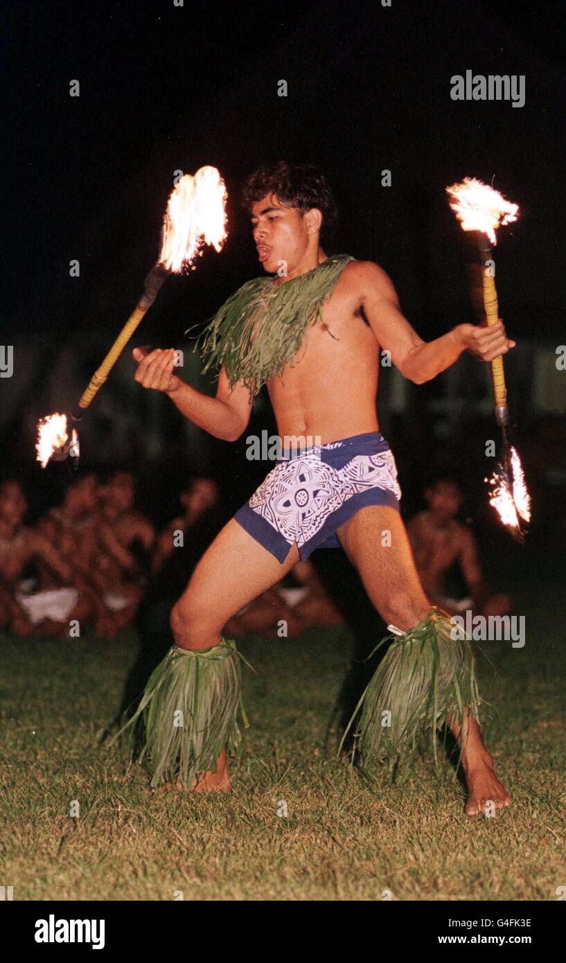 One of the traditional fire dancers who entertained the Duke of York ...