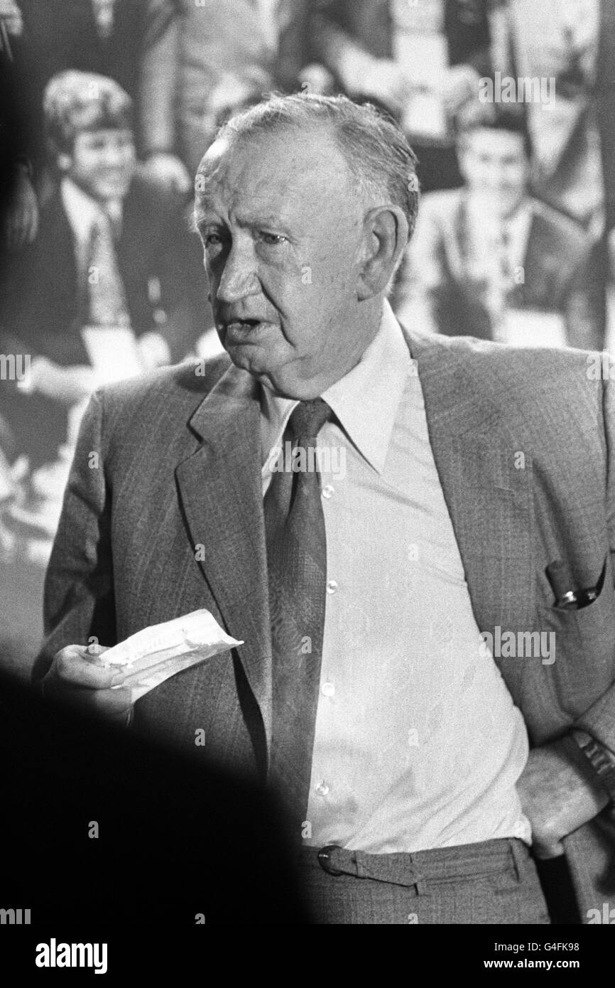 Sam Longson, millionaire chairman of Derby County, announcing that the ...