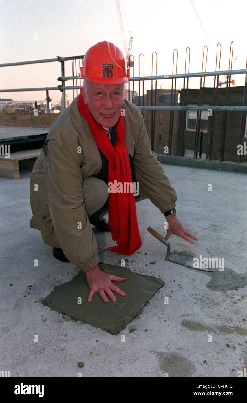 Actor Richard Wilson takes part in the Topping Out Ceremony on the roof ...