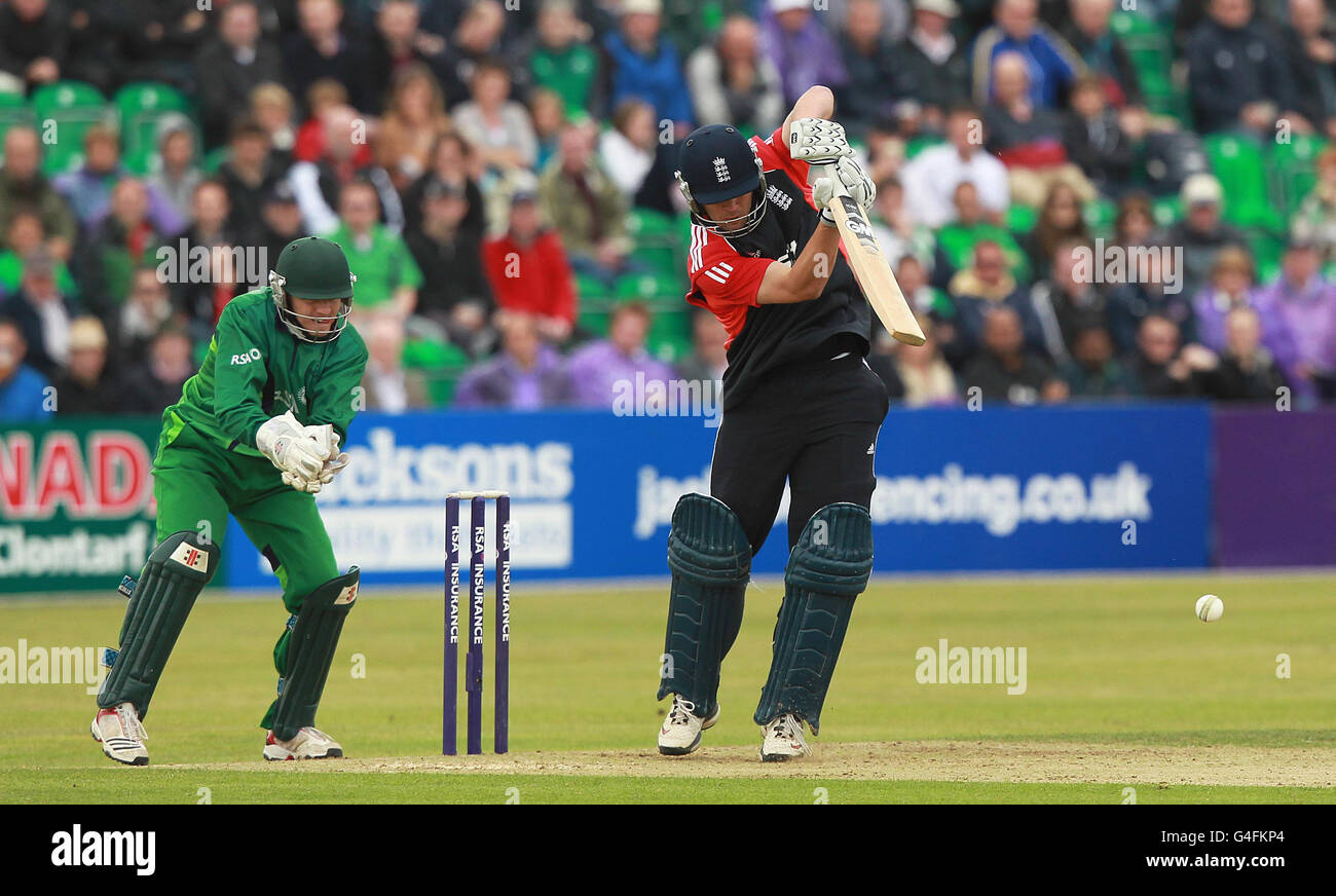 England's Jonathan Trott (right) bats during the RSA Challenge One Day ...