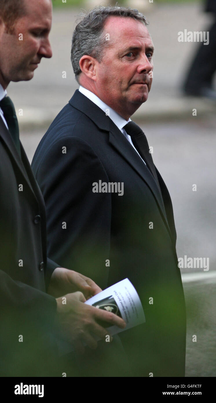 Secretary of State for Defence MP Dr Liam Fox, attends the funeral of ...