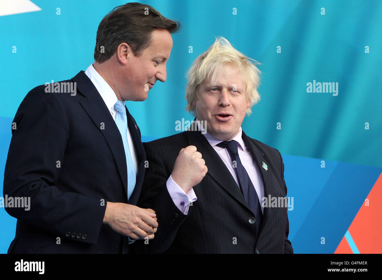 Prime Minister David Cameron (left) with London Mayor Boris Johnson at ...