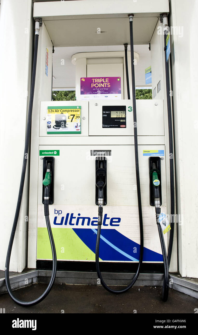 FTSE 100. Petrol pumps at a BP petrol station in London Stock Photo - Alamy