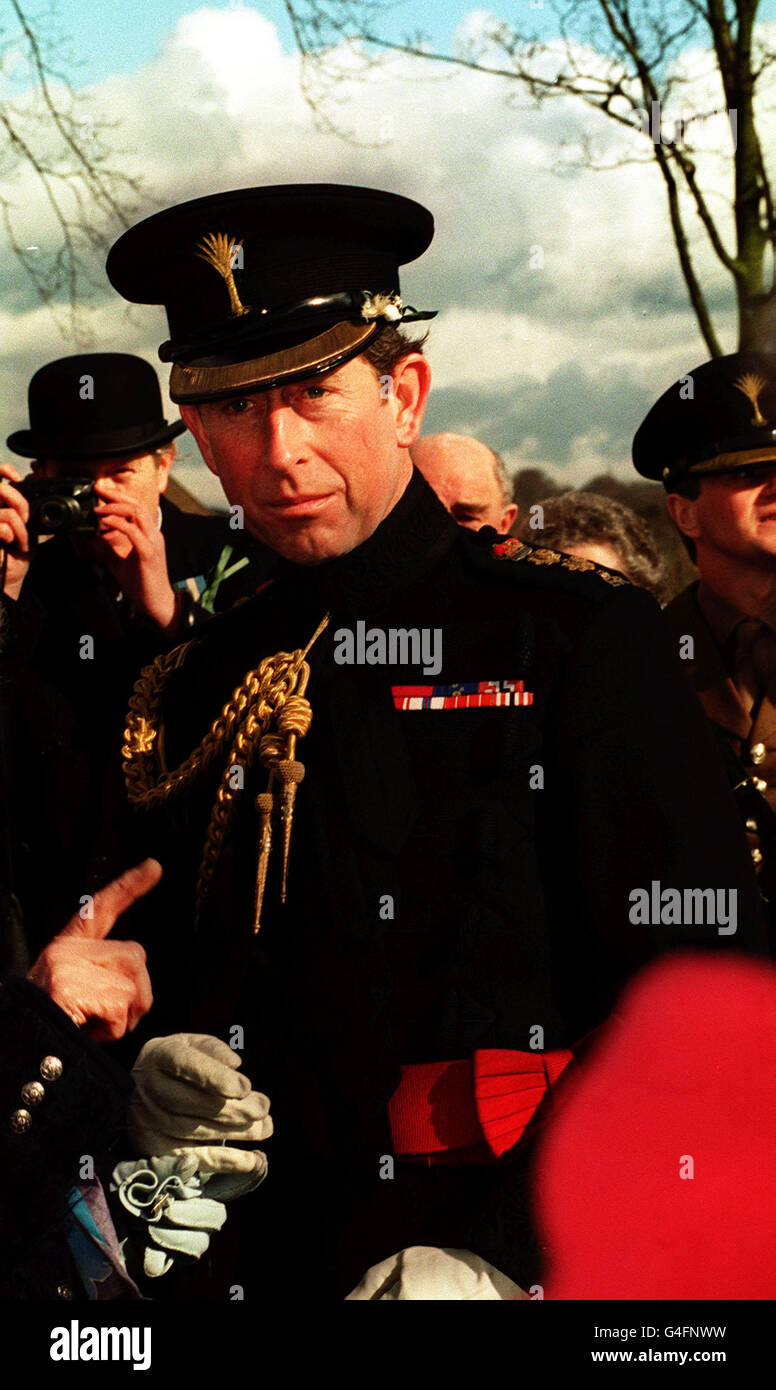 PA NEWS PHOTO 1/3/95 THE PRINCE OF WALES, COLONEL IN CHIEF OF THE WELSH ...