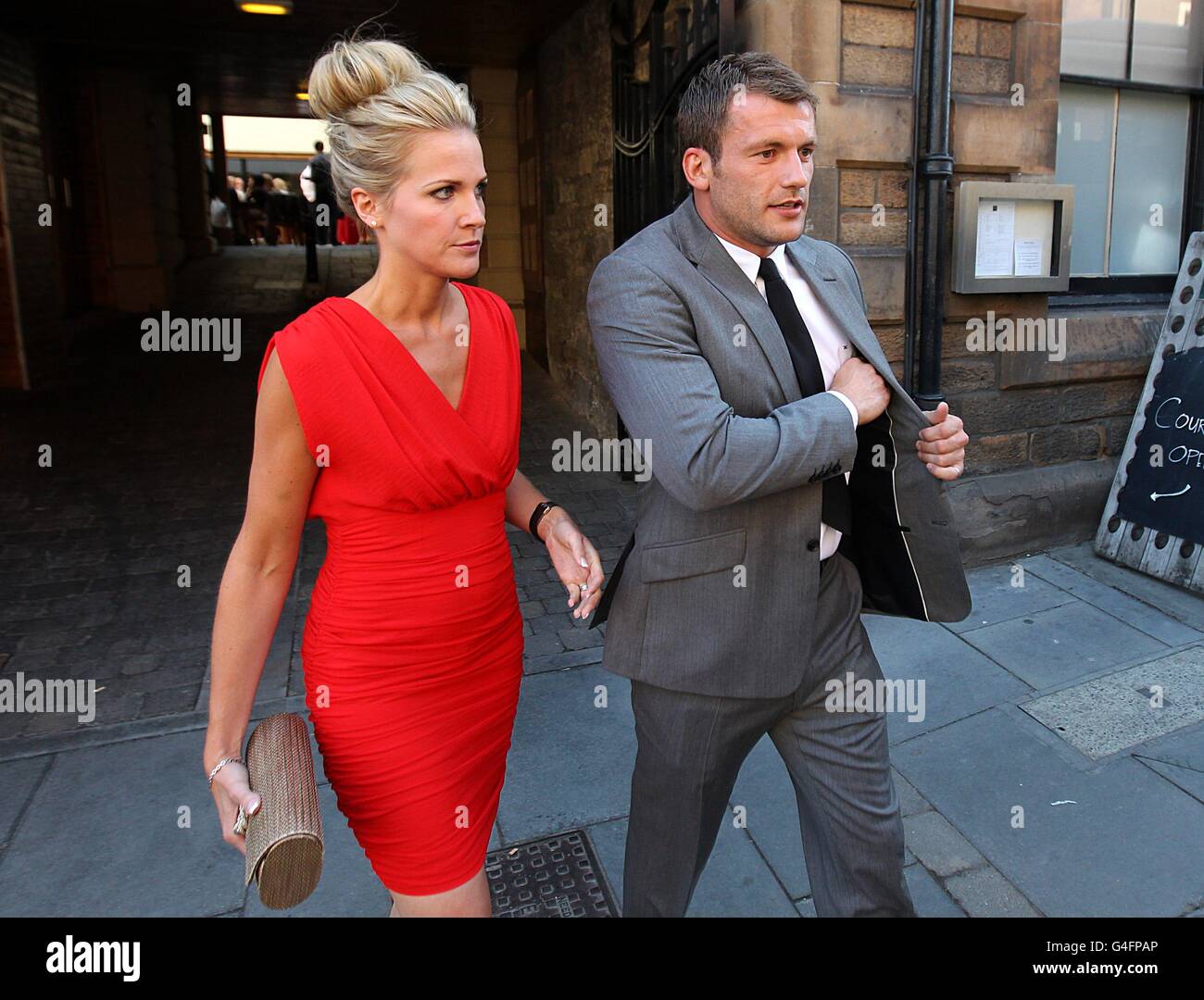 Rugby player Mark Cueto and Suzie Richards at the hotel in Edinburgh ...