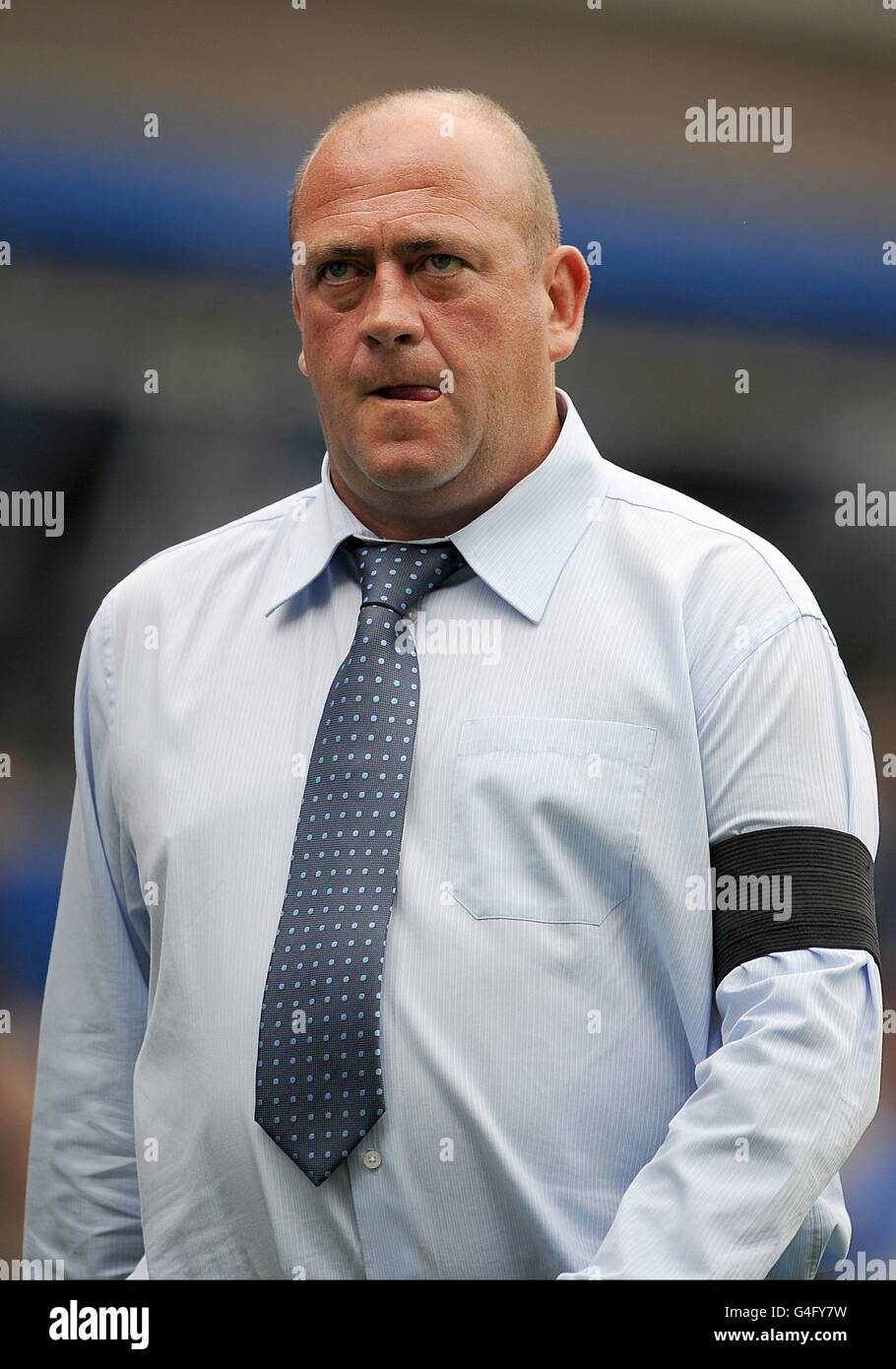 Coventry City manager Andy Thorn walks off the pitch at half time Stock ...