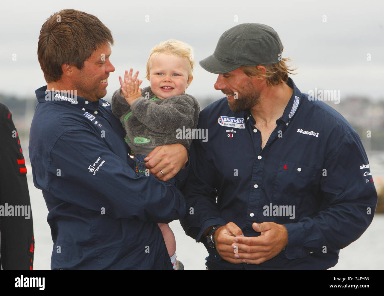 British Olympic hopefuls Iain Percy (right) and Andrew Simpson with his ...