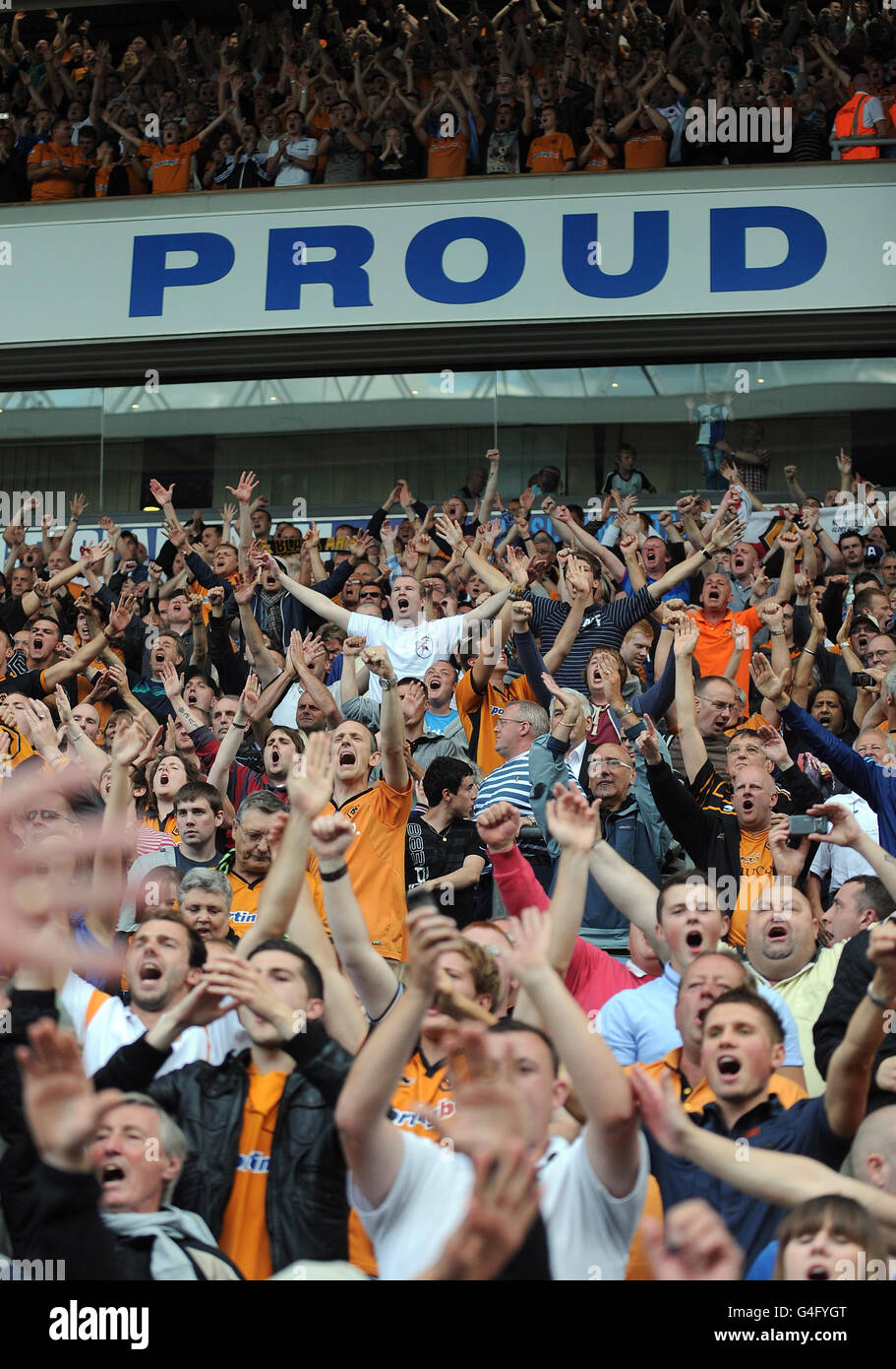 Wolverhampton Wanderers fans celebrate at the final whistle during the ...