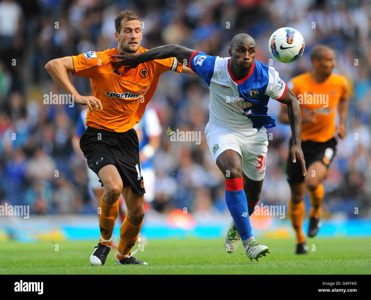 Blackburn Rovers' Jason Roberts (right) and Wolverhampton Wanderers ...