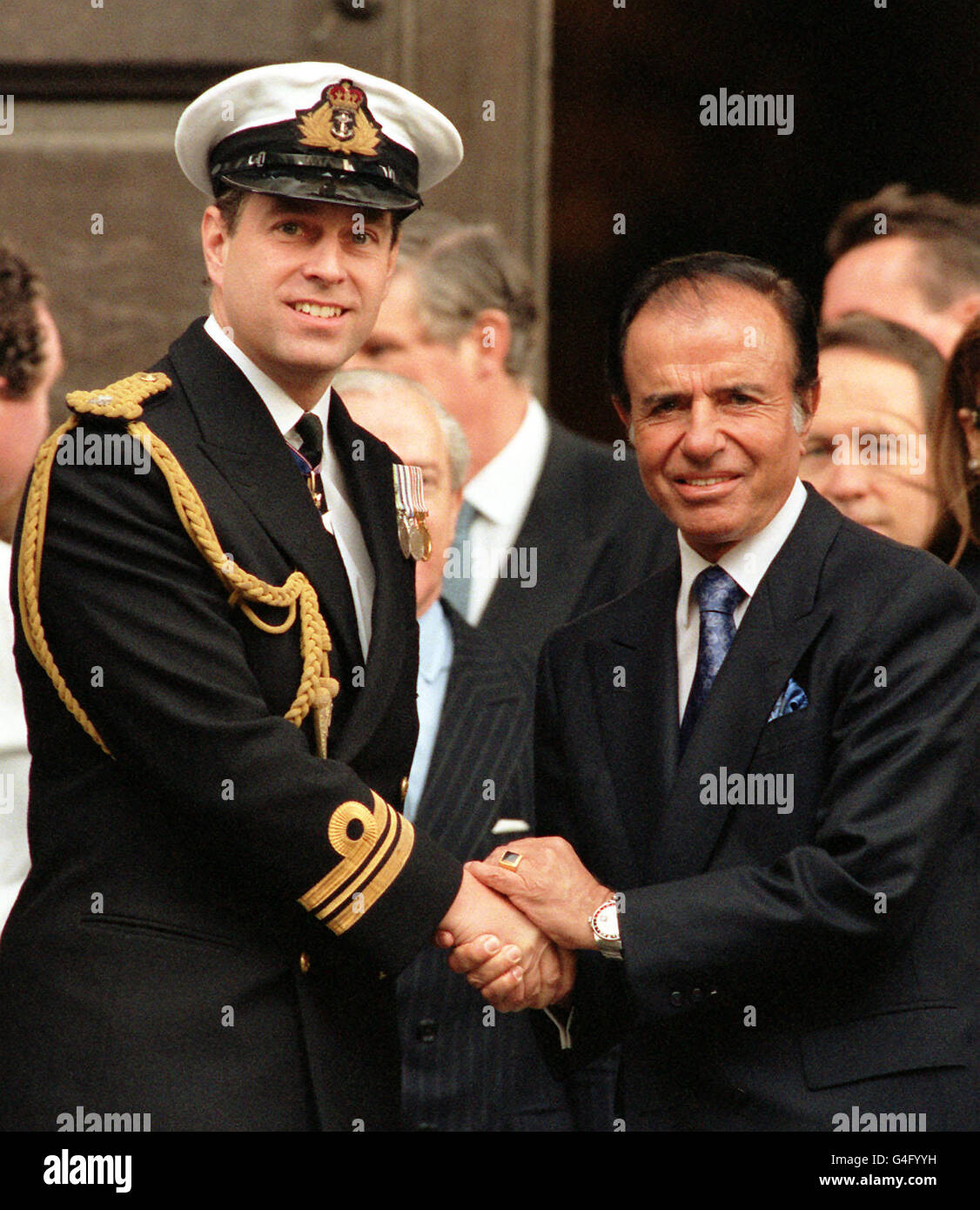 DUKE and Menem handshake Stock Photo - Alamy