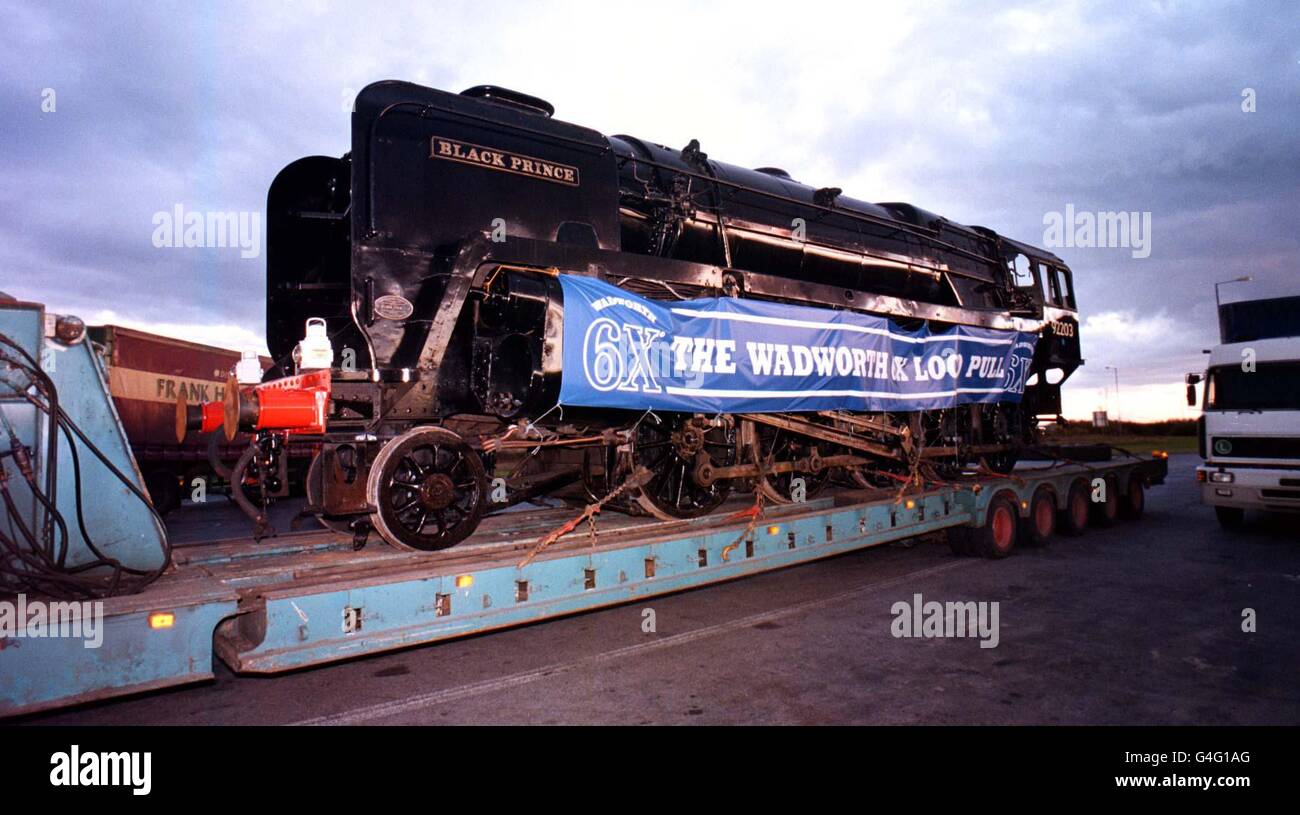 One of Britain's biggest ever steam engines during the journey north on ...