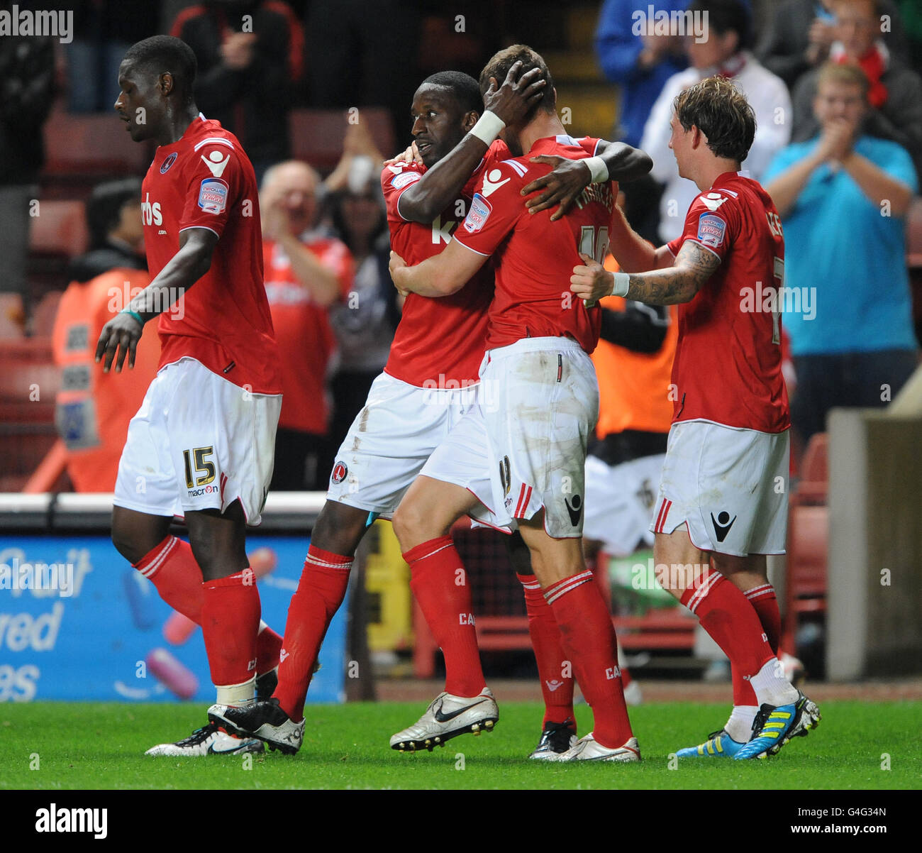 Charlton Athletic's Jason Euell (centre) celebrates his goal against ...