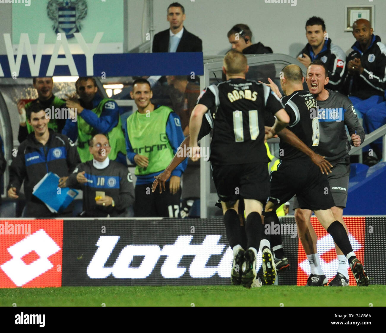 Rochdale's Gary Jones (second from right) celebrates scoring his side's ...