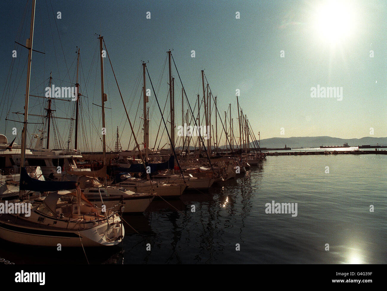 Yachts in Gibraltar harbour Stock Photo - Alamy
