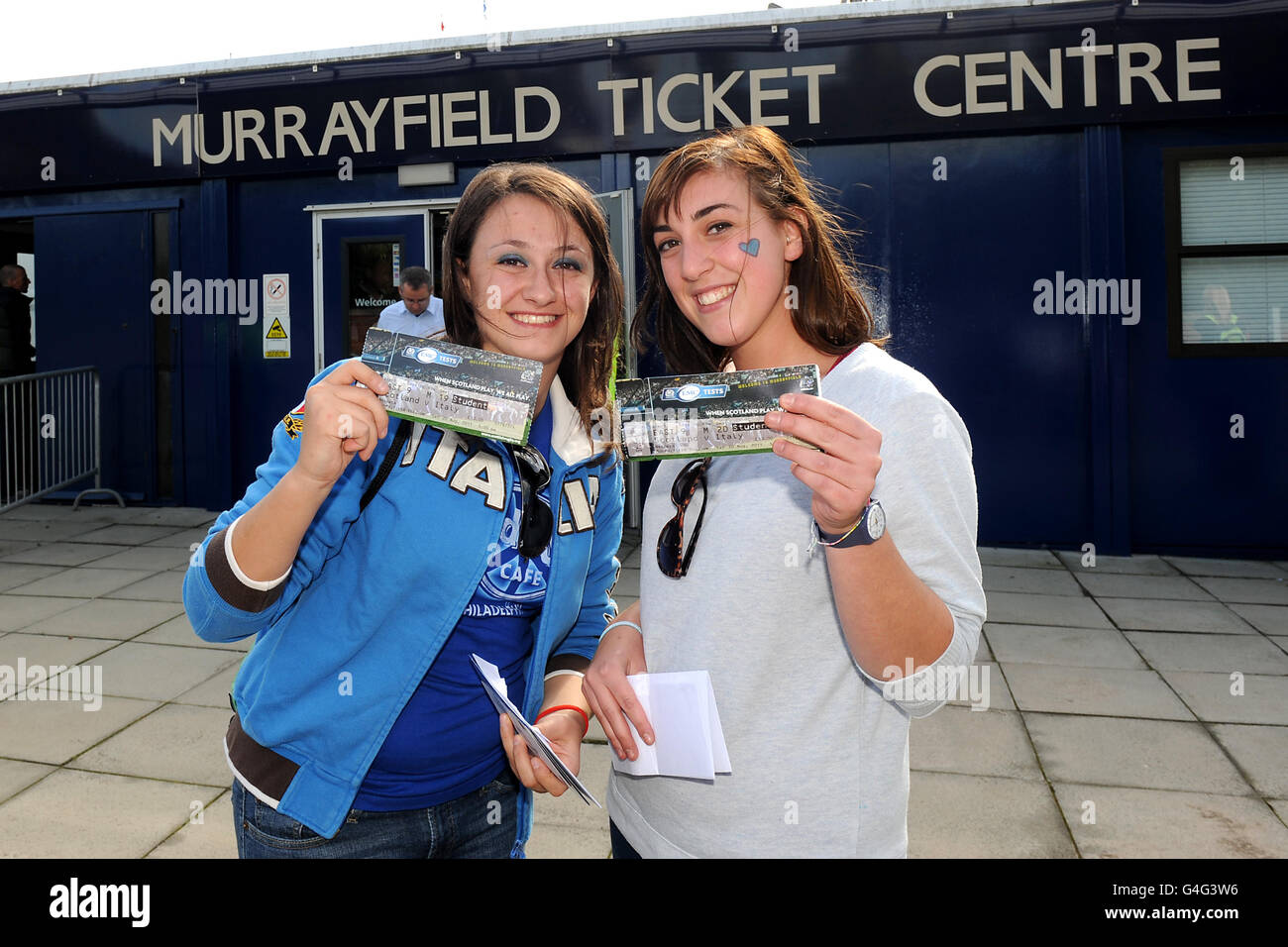 Fans outside of murrayfield hi-res stock photography and images - Alamy