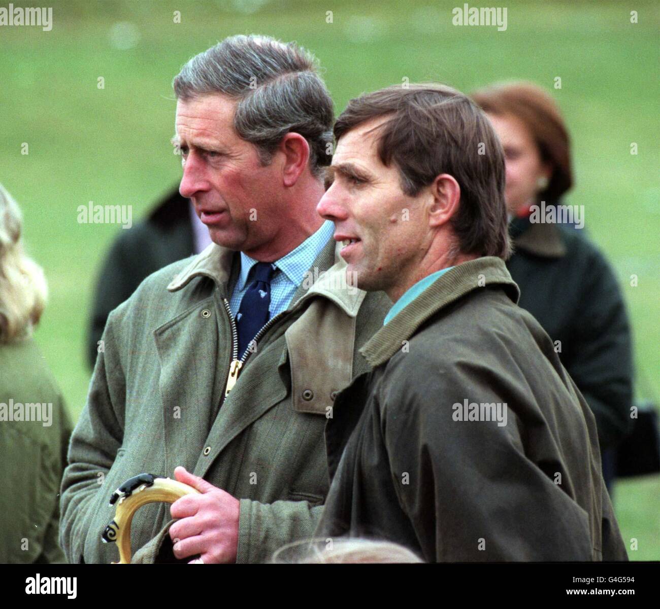 The Prince of Wales (left) chats to hill farmer Gerald Stewart, who ...