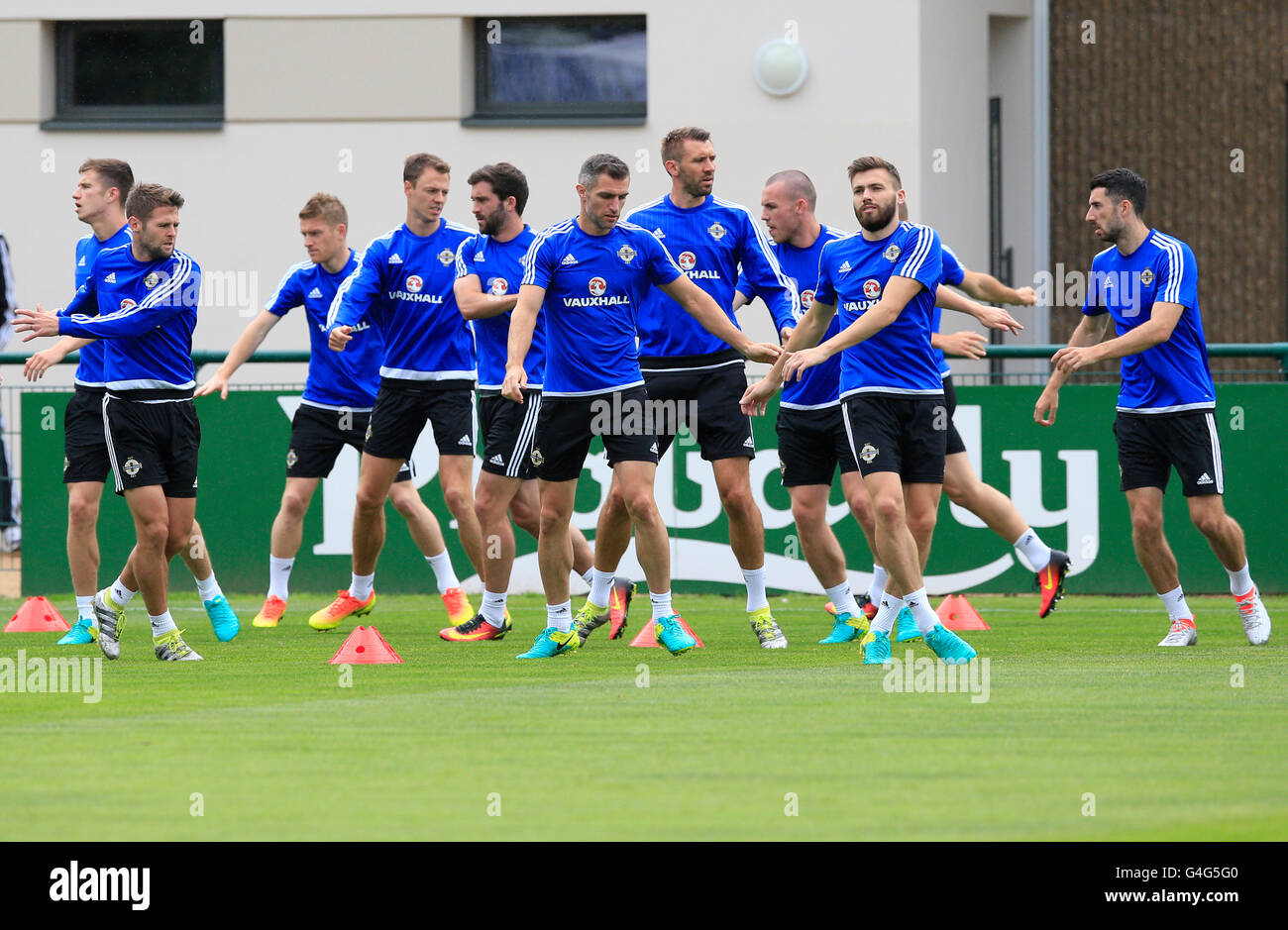 Northern Ireland players during a training session at Saint-George-de ...