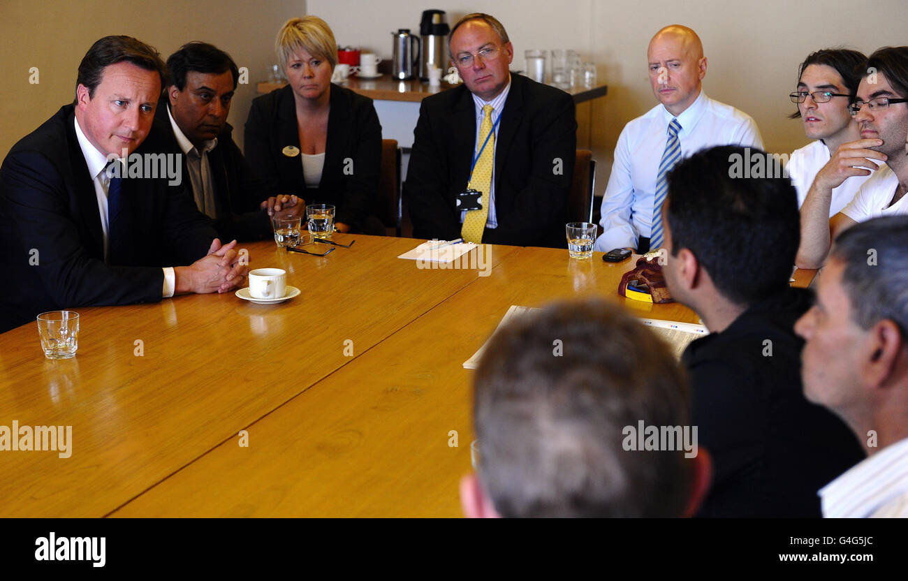 Prime Minister David Cameron meets with members at Wolverhampton Civic ...