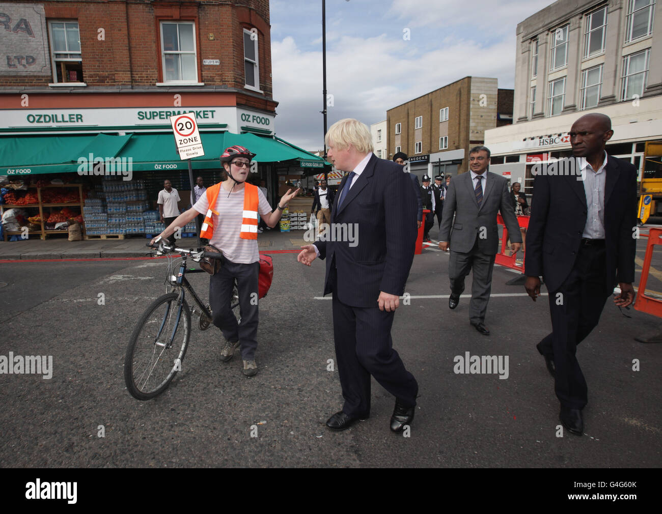 London Mayor Boris Johnson meets local residents in Tottenham during a ...