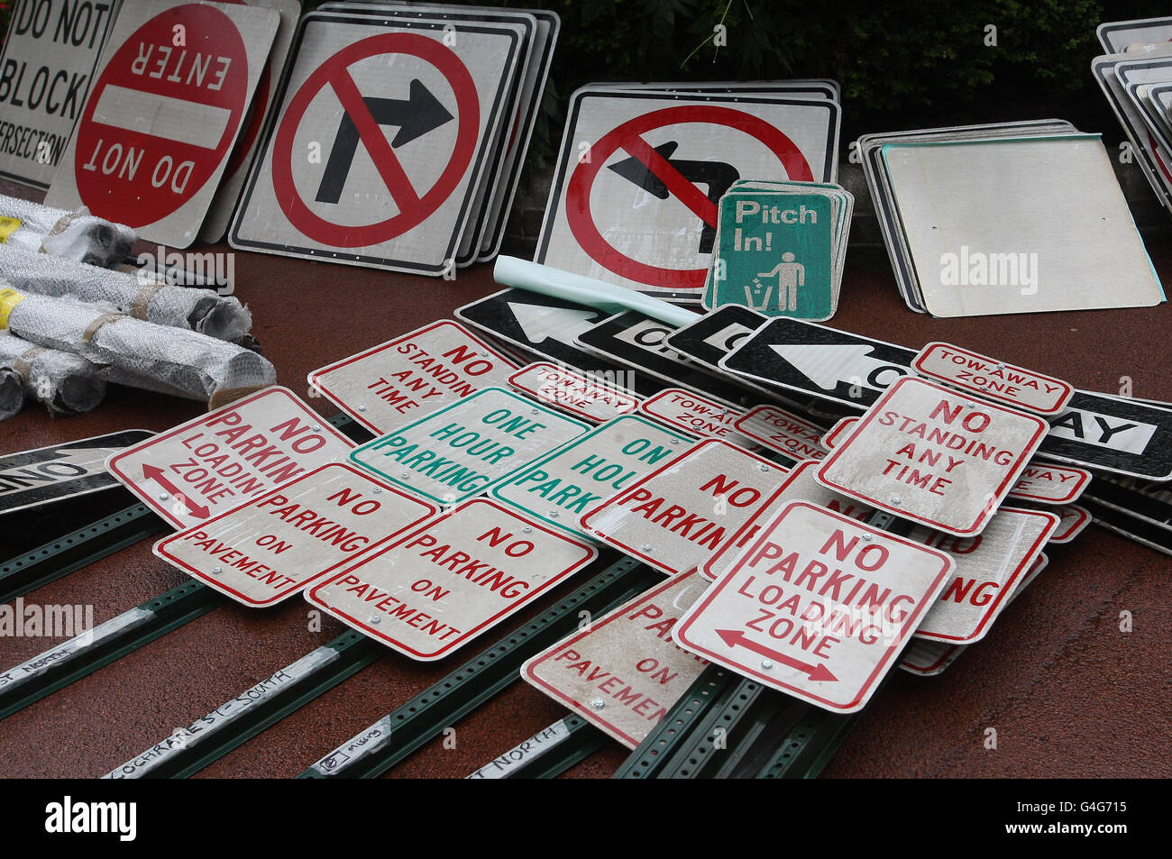 American style signs in preparation for the filming of World War Z in ...