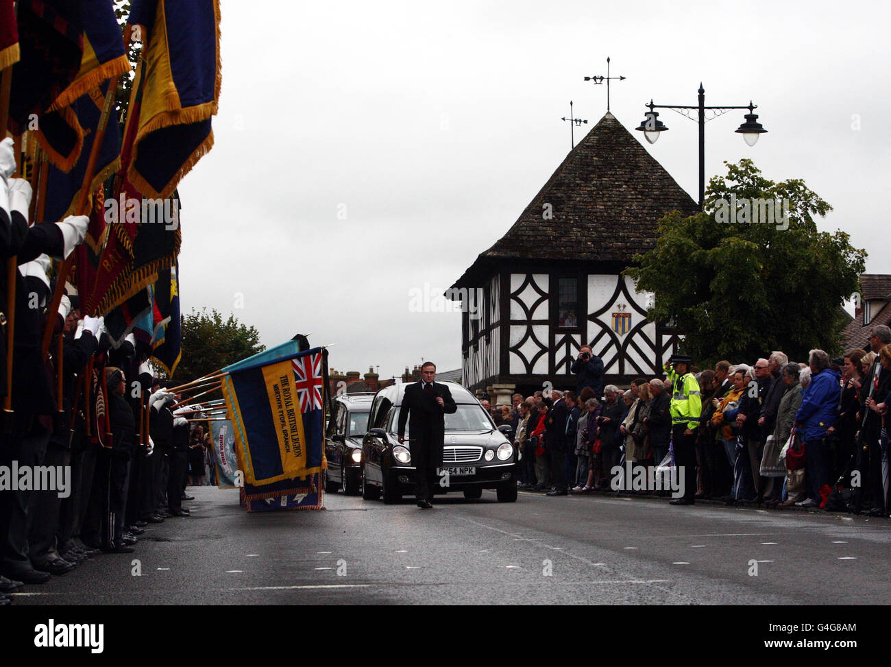 The coffin of Lieutenant Daniel Clack is driven through Wootton Bassett ...