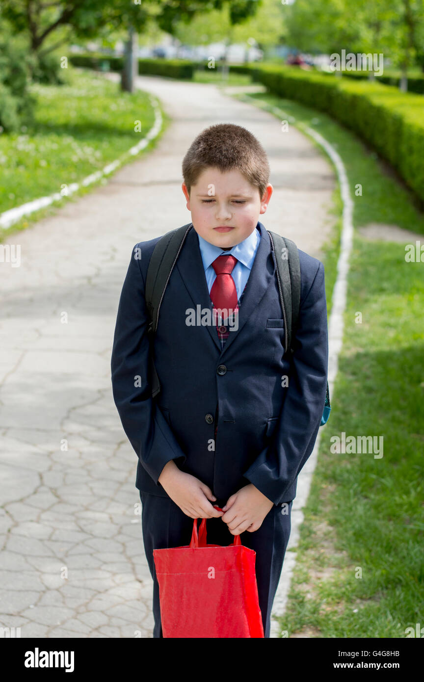 portrait of the sad school student, after classes Stock Photo - Alamy