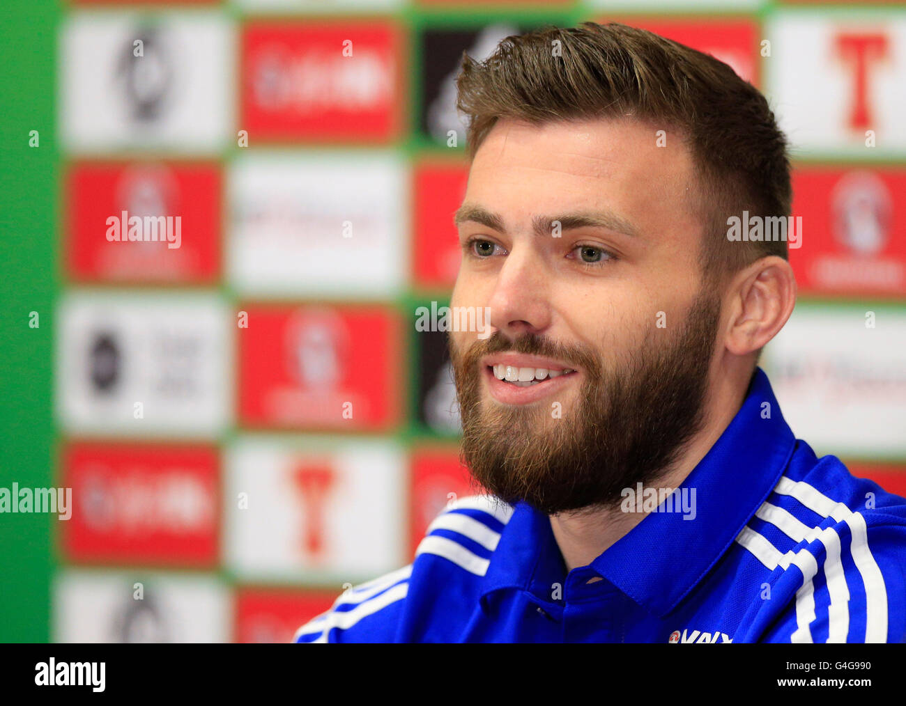 Northern Ireland's Stuart Dallas during a press conference at Saint ...