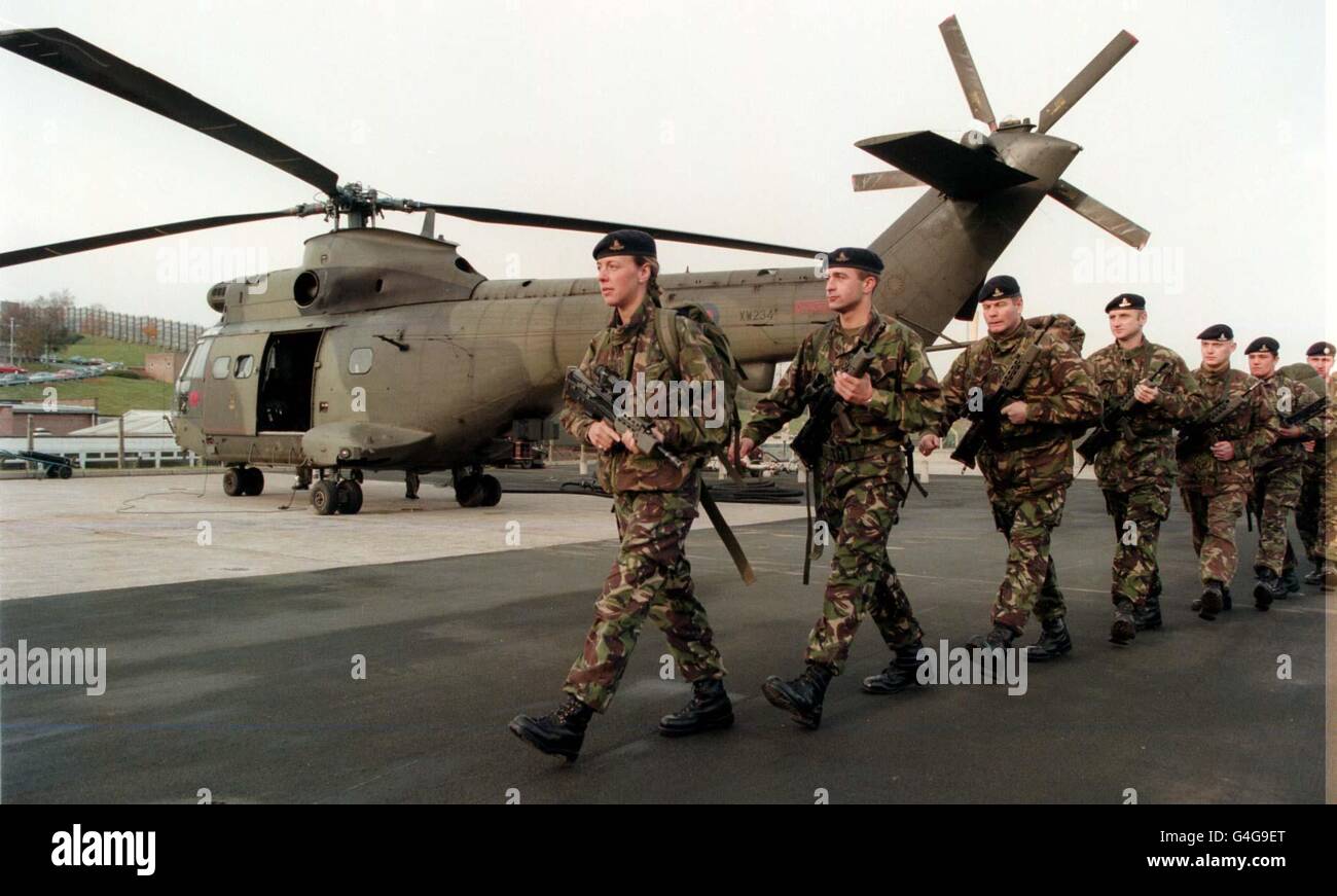 Lieutenant Fran Robinson leads members of the 16 Regiment Royal ...