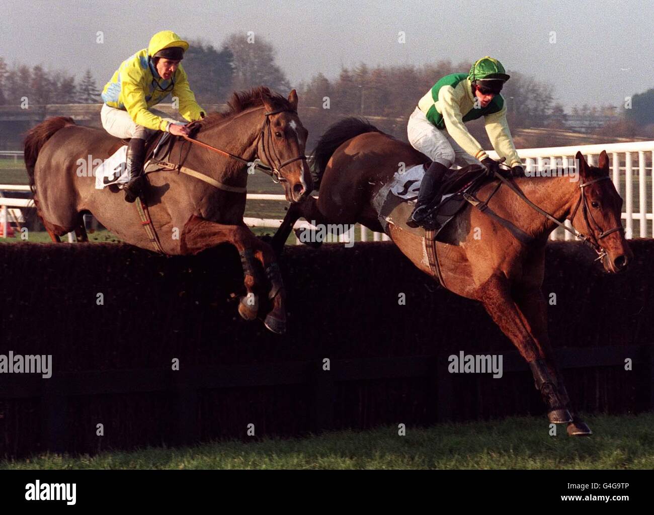 Master Wood and Calvin McCormack (right) edge in front of Scotton Green ...