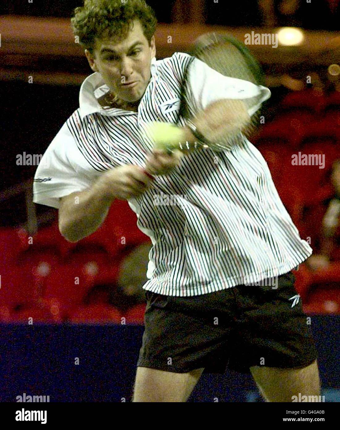 England's Danny Sapsford in action against top seed Chris Wilkinson ...