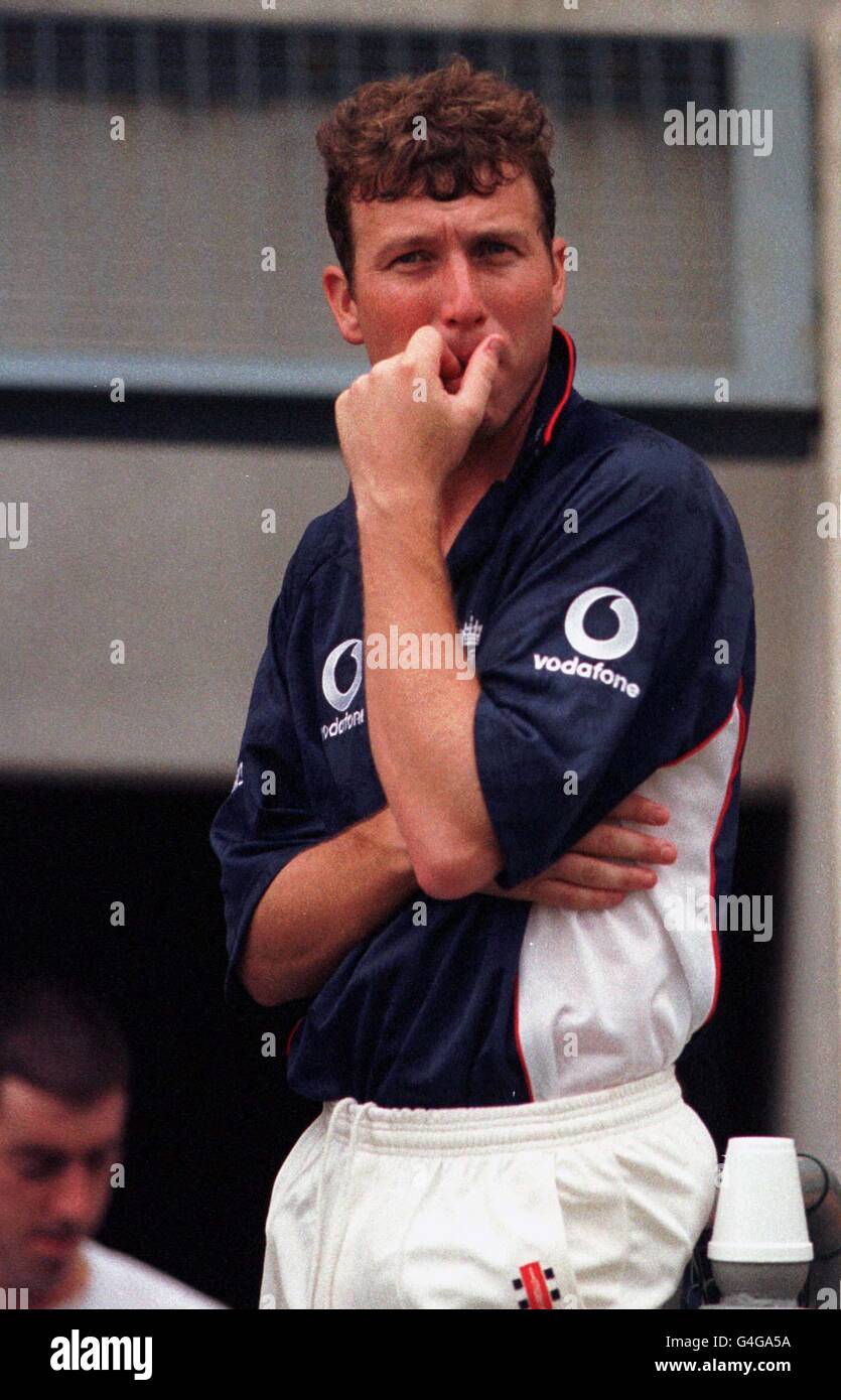 A pensive Michael Atherton prepares for practice at the Gabba in ...