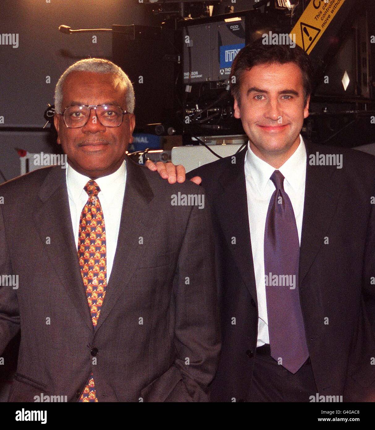 ITN newsreaders Trevor McDonald (left) and Dermot Murnaghan (right) at ...