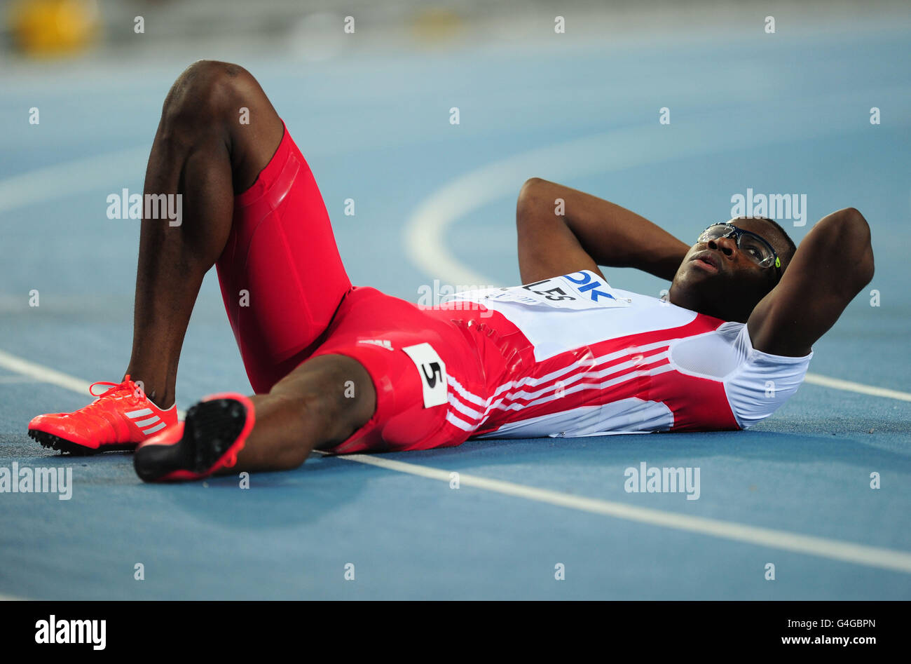 Cubas dayron robles after the mens 110m hurdles final hi-res stock ...